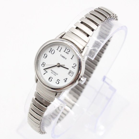 Timex | Accessories | Timex Indiglo Watch Womens Silver Tone Stainless ...